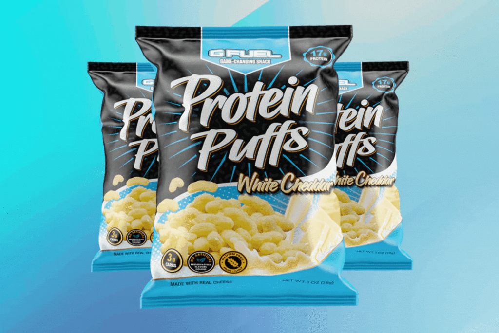 G Fuel pops out White Cheddar Protein Puffs - Commercial Baking