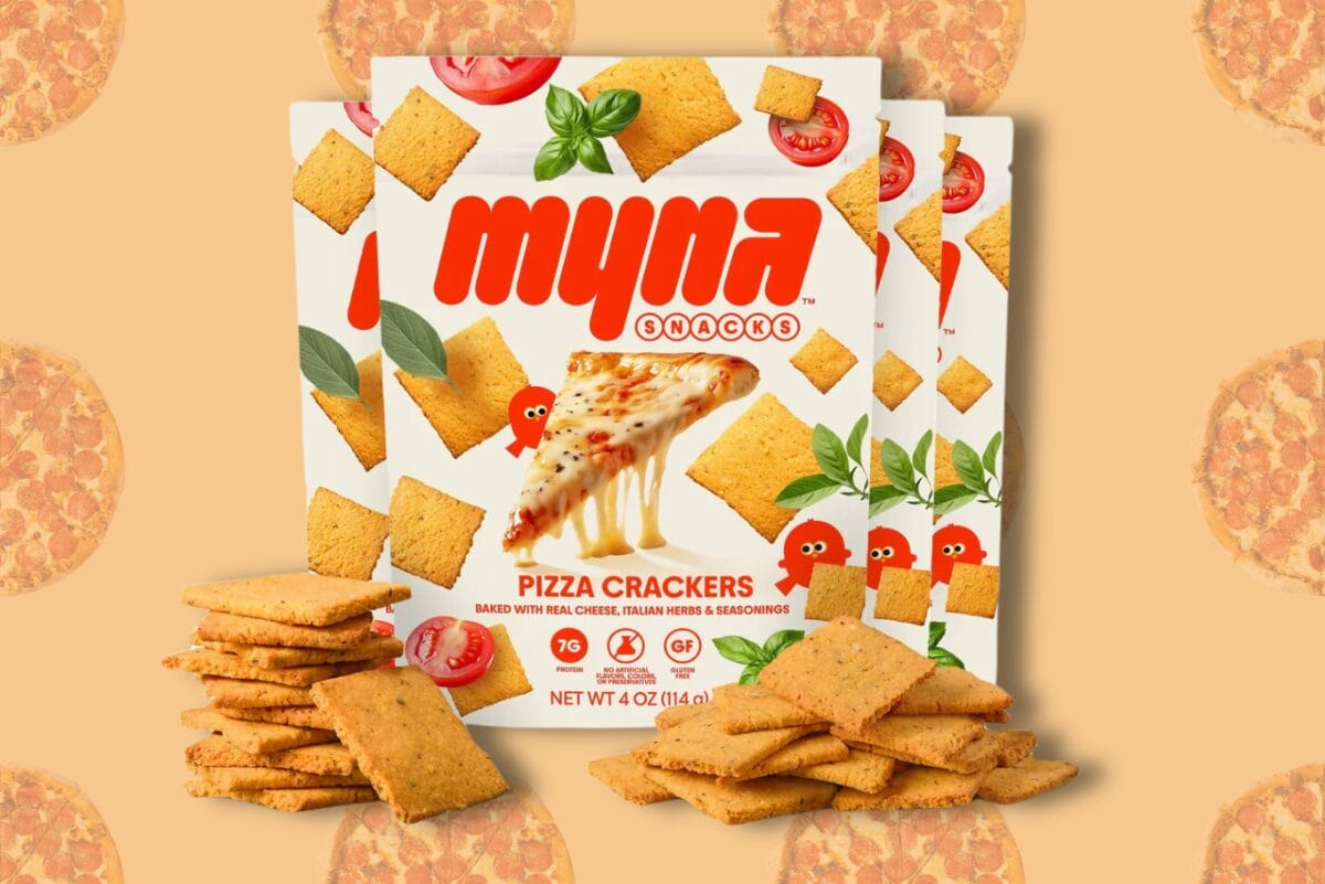 Myna Snacks launches pizza-flavored crackers - Commercial Baking